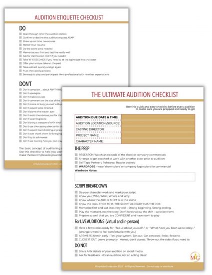 The Ultimate Audition Checklists | My Actor Guide